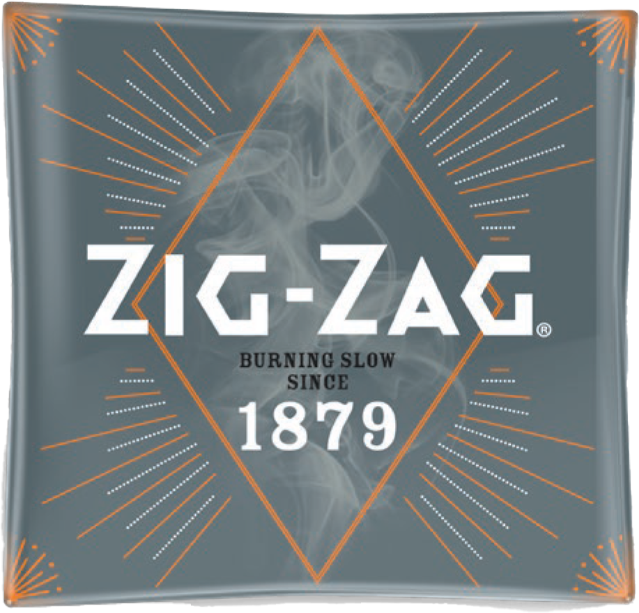 Zig-Zag Glass Ashtray Smoke (Orange/Grey) | Zig-Zag Canada