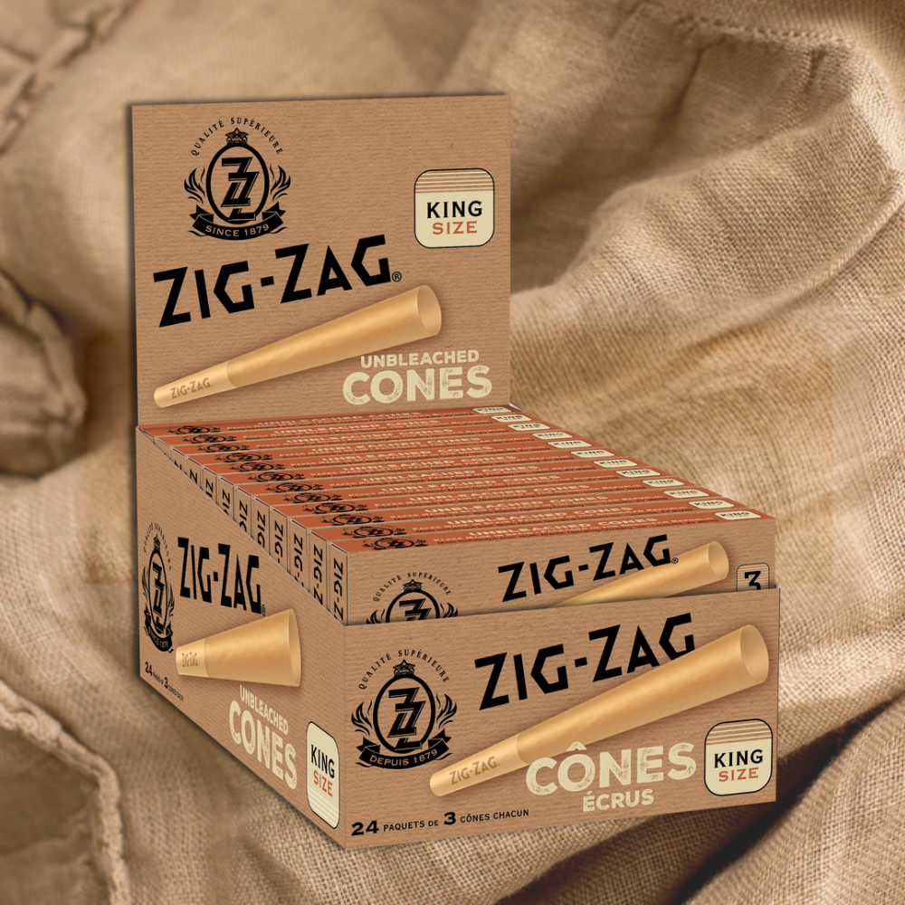 Zig-Zag Unbleached King Size Cones 3 Pack - Zig-Zag Canada